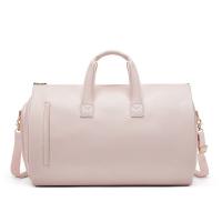 China PU Foldable Pink Leather Travel Duffle Bag Carry On Garment Bag OEM/ODM for sale