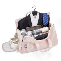 China PU Foldable Pink Leather Travel Duffle Bag Carry On Garment Bag OEM/ODM for sale