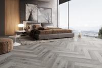China 4mm Herringbone Spc Flooring Grey Oak Anti Slip Zero Formaldehyde for sale