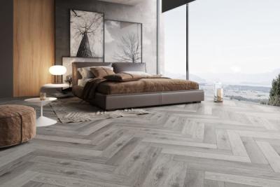 China 4mm Herringbone Spc Flooring Grey Oak Anti Slip Zero Formaldehyde for sale