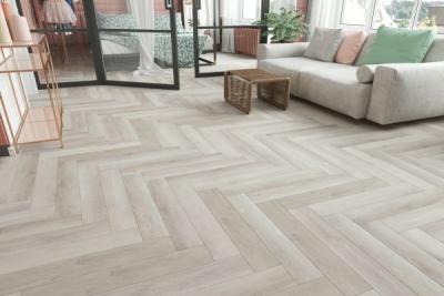 China Fire Resistant SPC Herringbone Floor 20 Mil Bedroom Livingroom for sale