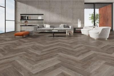 China 6.5mm Grey Oak Spc Flooring Herringbone Luxury Vinyl Flooring 125x625mm for sale