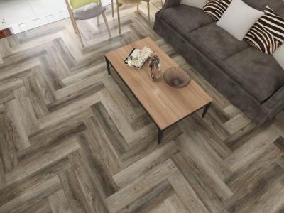 China 6.0mm Scratch Wear Resistant SPC Herringbone Floor Click Lock Rigid Core for sale