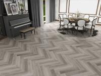 China Rigid Core Herringbone SPC Floor Painted Bevel Waterproof 4.5mm for sale