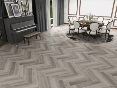 China Rigid Core Herringbone SPC Floor Painted Bevel Waterproof 4.5mm for sale