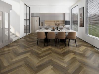 China Easy Maintenance Herringbone Rigid Core SPC Flooring Anti Slip 4.5mm for sale