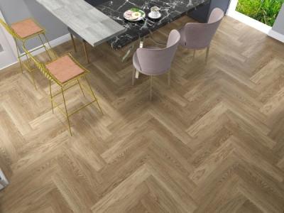 China 5mm Herringbone SPC Vinyl Flooring Easy Maintenance Scratch Wear Resistant for sale