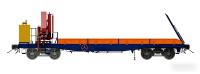 China 1600mm Gauge RTH56 Railway Flat Wagon with 20M Integrated Crane 80km/h for sale