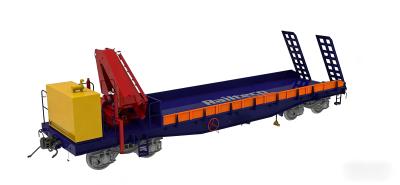 China 1600mm Gauge RTH56 Railway Flat Wagon with 20M Integrated Crane 80km/h for sale