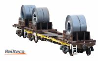 China Steel Coil Railway Flat Wagon 18t Axle Load 1000mm Track Gauge Rail Transport Vehicle for sale