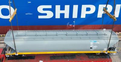 China UIC Standard Railway Hopper Wagon 60t Capacity AAR TB Brake 100km/h Bulk Freight for sale