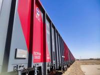 China 60 Ton Load Capacity Open Top Wagon Fixed Bogie 1727.2mm Wheelbase Rail Freight Transport for sale