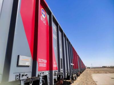 China 60 Ton Load Capacity Open Top Wagon Fixed Bogie 1727.2mm Wheelbase Rail Freight Transport for sale