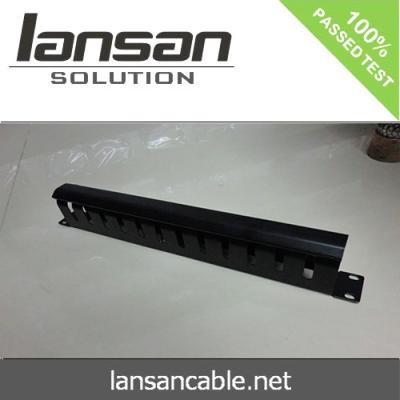 China Black Plastic Network Cable Management 1U High Density Horizontal RoHS for sale