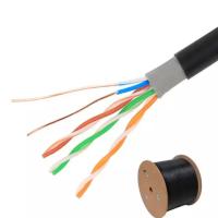 China Outdoor Cat6 UTP Cable Bare Copper 4 Pairs Twisted PVC PE Double Jacket for sale