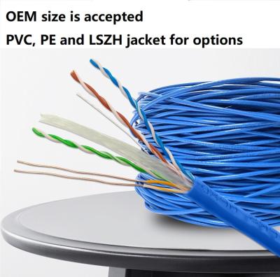 China HDPE Insulation Cat6 Lan Cable 4 Pair CCA Conductor Al Foil Shiled for sale