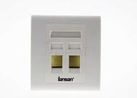 China 86*86 Type UL Approval Two Port Wall Outlet RJ45 Network Faceplate for sale