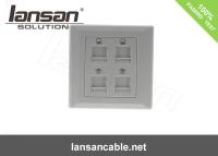 China Four Port Anti Dust RJ45 Keystone Jack Faceplate 86 * 86mm For Cabling Subsystem for sale