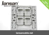China Four Port Anti Dust RJ45 Keystone Jack Faceplate 86 * 86mm For Cabling Subsystem for sale