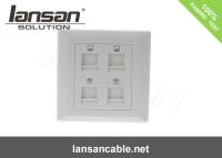 China Four Port Anti Dust RJ45 Keystone Jack Faceplate 86 * 86mm For Cabling Subsystem for sale