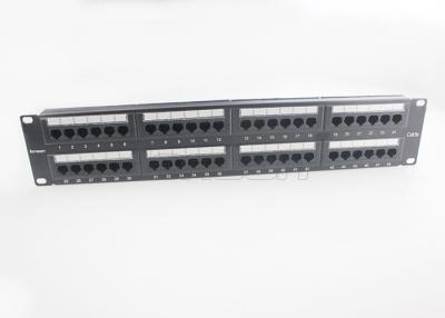 China 180 Degree 2U Patch Panel , Dual IDC Unsheild UTP 48 Port Cat6 Patch Panel for sale