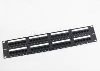China Dual IDC 2U Patch Panel Unsheild UTP 48 Port Cat6 Patch Panel UL 180 Degree for sale