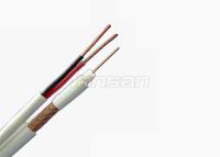 China OEM / ODM RG6 Coaxial Cable Two Powerline Black / White Coaxial Cable for sale