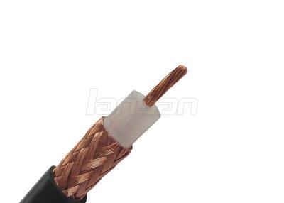 China 100 Meters Coaxial TV Cable Balck / White CCS RG11 Coaxial Cable With PE Film for sale