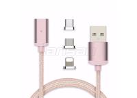 China 3 In 1 Nylon Insulated USB Charging And Data Cable DC 5V 2A For Type C Mobile for sale