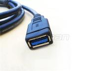 China Blue PVC Jacket High Speed Micro USB Data Cable USB 2.0 Male To Female Data Cable for sale