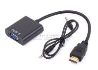 China Length Customized Special Cables Bare Copper 1080P HDMI To VGA Converter Cable With Audio for sale