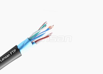 China Solid Networking PVC Cat5e Lan Cable FTP 0.50mm Copper Clad Aluminum 305 m / roll for sale