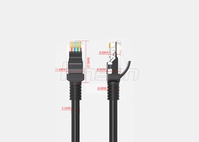China Round RJ45 Cat6 Patch Cord 0.4mm O.F.C. Copper Ethernet UTP Cable For Computer Networks for sale