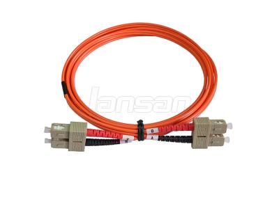 China FC To FC Simplex Fiber Optic Patch Cord Multimode OM3 OFNR Jacket Low Insertion Loss for sale