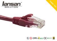 China Round Shaped Cat6 Patch Cord UTP 24AWG PVC Pure Copper Wire Material 1M Length for sale