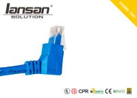 China CM PVC 24AWG UTP Cat6 Patch Cable 90° Bending Injection Molded Boot UL444 for sale