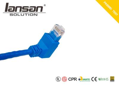 China CM PVC 24AWG UTP Cat6 Patch Cable 90° Bending Injection Molded Boot UL444 for sale