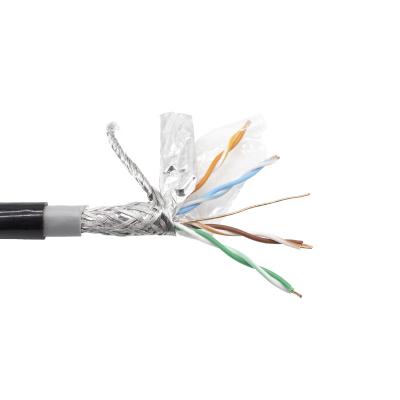 China Al Foil Shielded Copper Braiding SFTP CAT6A Network Cable for sale