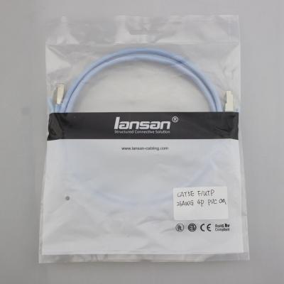 China Al Foil HDPE Cat5e FTP Patch Cable PVC Jacket Male To Female AI Mylar for sale