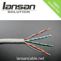 China Test Passed 100Mhz Solid Bare Copper UTP Cat5e Lan Cable Unshield Solution 24AWG 0.50mm for High Speed Communication for sale