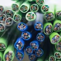China HDPE BC Cat6A Patch Cord Al Foil 4 Twisted Pairs SFTP Copper Braiding for sale