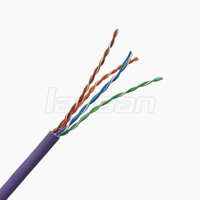 China Indoor Cat 5e Lan Cable UTP 24AWG 4 Pairs 0.5mm CCA Conductor For Multi Media for sale