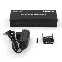 China No Delay HDMI KVM Switch 4 Port  Ip Kvm Hdmi Support Hot Keys Auto Switching for sale