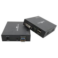 China DVI Fiber Optic HDMI Extender 2KM LC KVM DVI Extender Over Fiber for sale