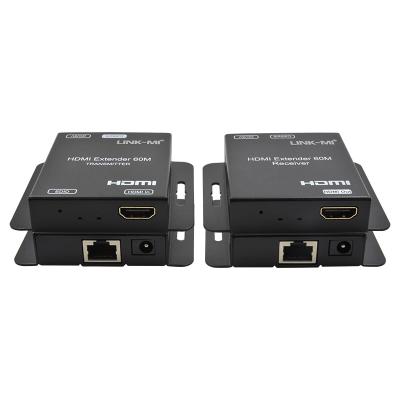 China 60m HDMI Extender Over Single Cat5e Cat6 Support 1080P 60Hz POC EDID for sale