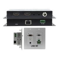 China 4K 40M HDBaseT HDMI+VGA Wallplate Extender Bi-Directional Wide Band IR RS232 Pass Through for sale