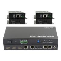China 100m 1x2 HDBaseT Splitter with HDCP2.2 Compliance POC Ethernet and RS232 Pass Through for sale