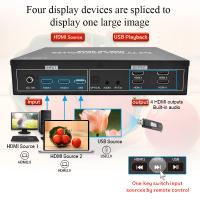 China 4K HDMI Video Wall Processor 2X2 Supports USB Auto Display for 4 UHD TVs 4K 60Hz LED Video Wall for sale