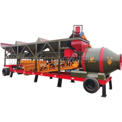 China YHZM45 Mobile Concrete Batching Plant with 1.2m³ Drum Capacity and 1300mm Discharge Height for Ready Mix Production for sale