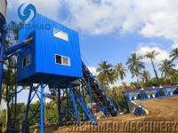China HZS60 Stationary Concrete Batching Plant with 60 m³/h Capacity and PLC Control System for Commercial Production for sale